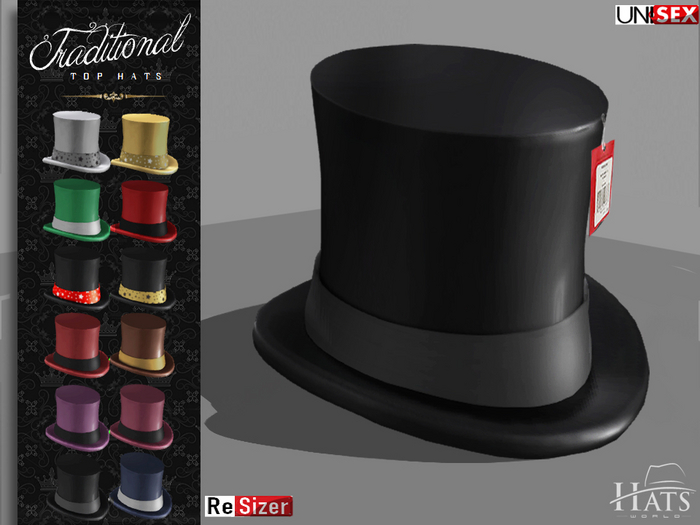 Second Life Marketplace - [HW] TRADITIONAL TOP HATS